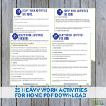 Heavy Work Activities for Home - Free PDF Download for Parents