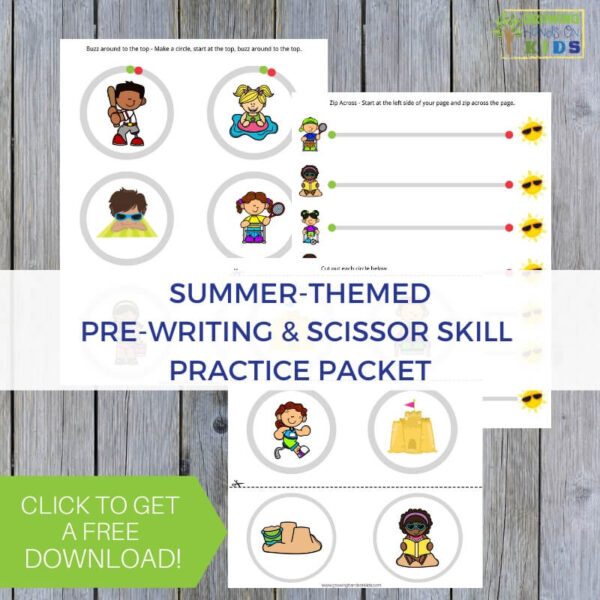 Summer-Themed Pre-Writing & Scissor Activity Packet - Growing Hands-On Kids