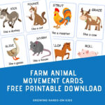 Farm Animal Movement Cards - Free Printable Download