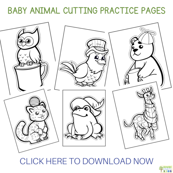 Baby-animal-cutting-practice-pages-square - Growing Hands-On Kids