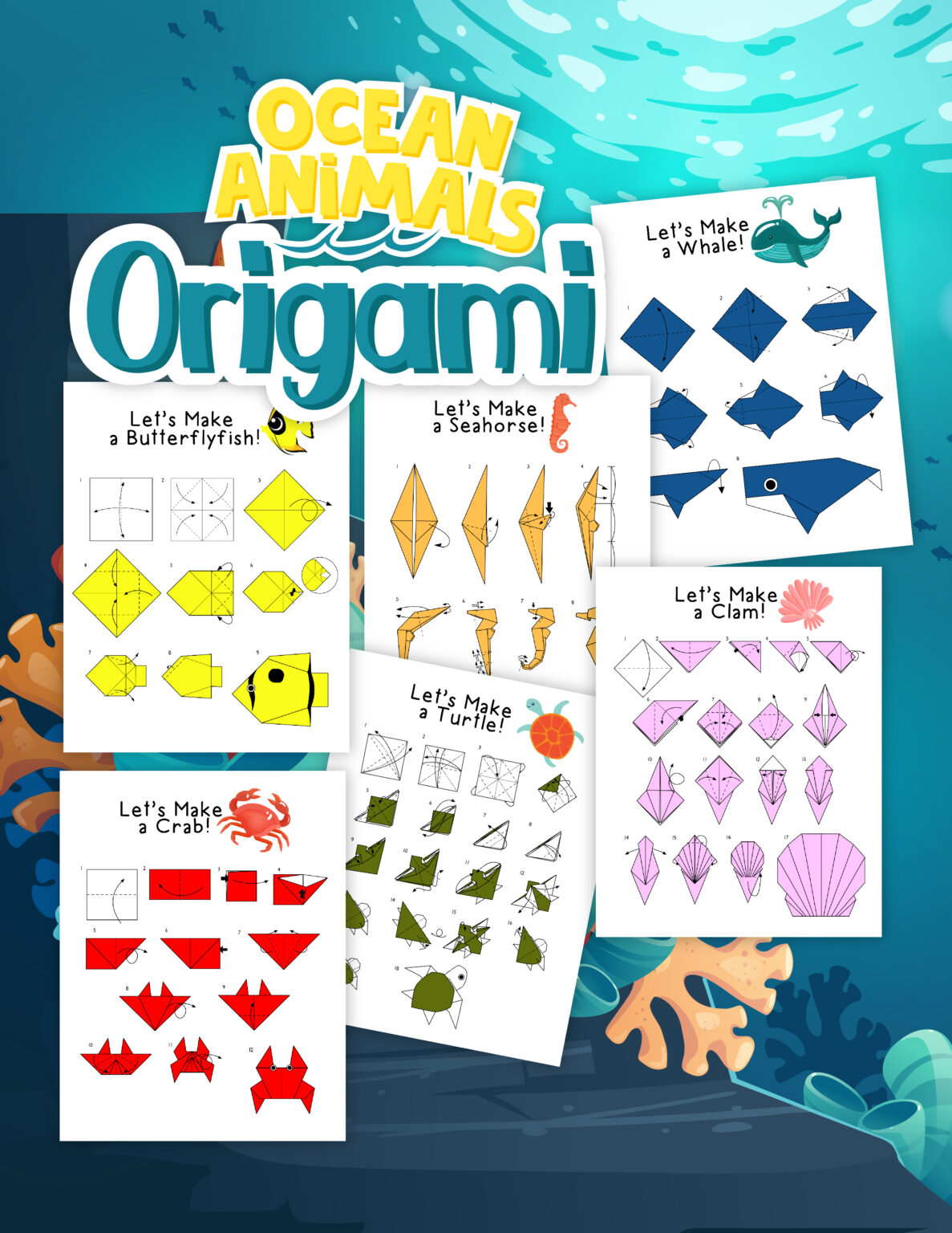 Ocean Animal Origami Printable - Growing Hands-On Kids