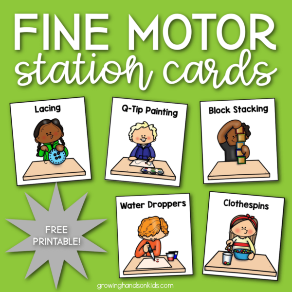 Fine Motor Station Cards - Growing Hands-On Kids