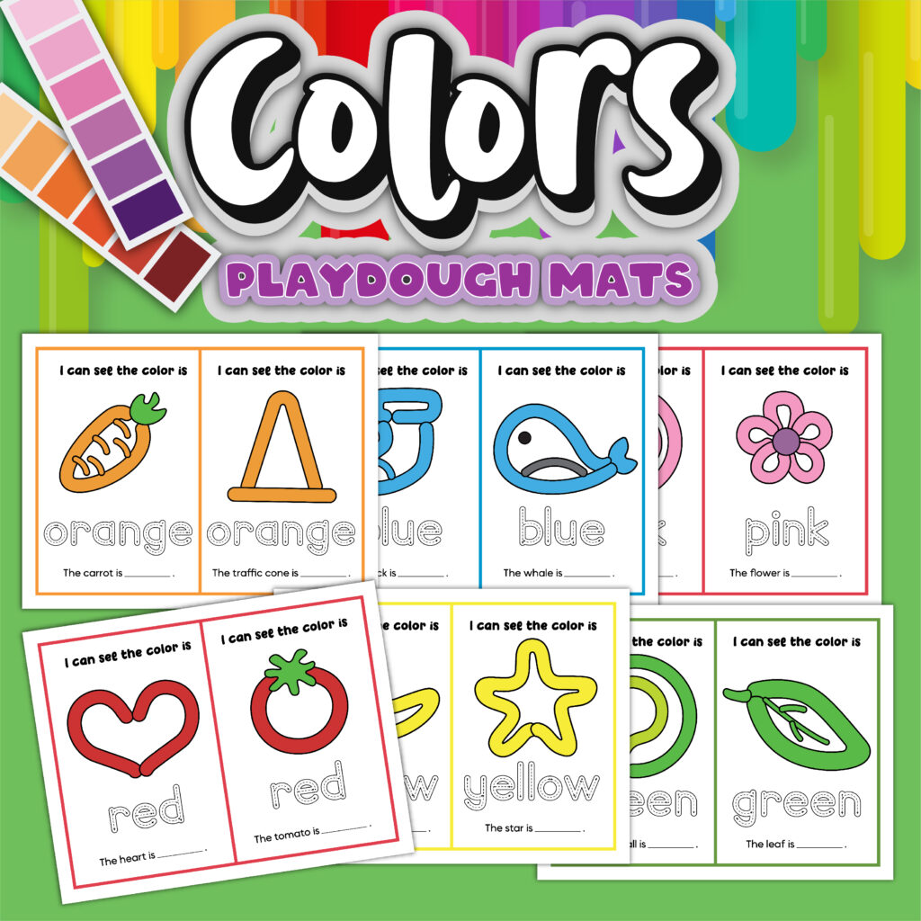 Colors Play Dough Mats - Growing Hands-On Kids