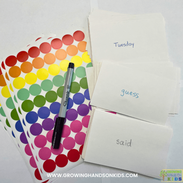 Hands-On Spelling Activity with Dot Stickers