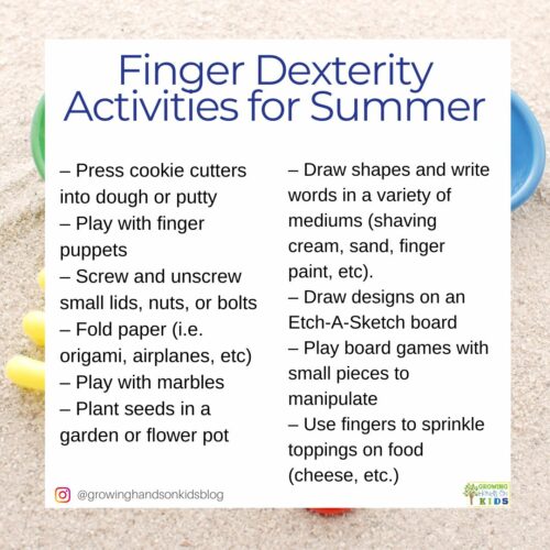 Fun Summer Finger Dexterity Activities for Kids