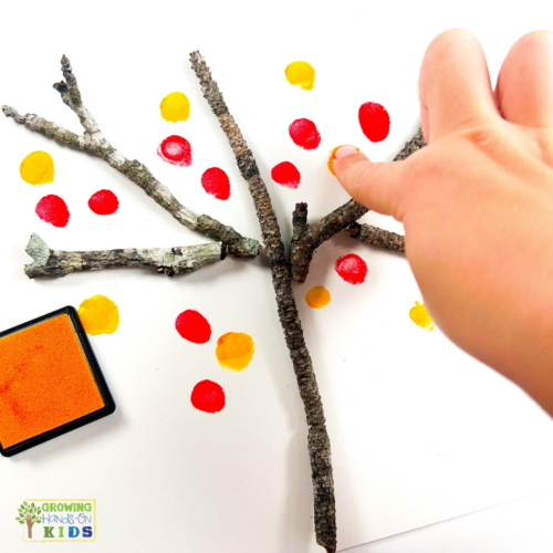 Develop Fine Motor Skills with a Fun Fall Fingerprint Tree Craft