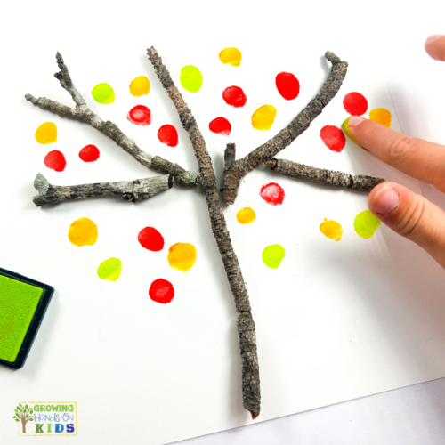 Develop Fine Motor Skills with a Fun Fall Fingerprint Tree Craft