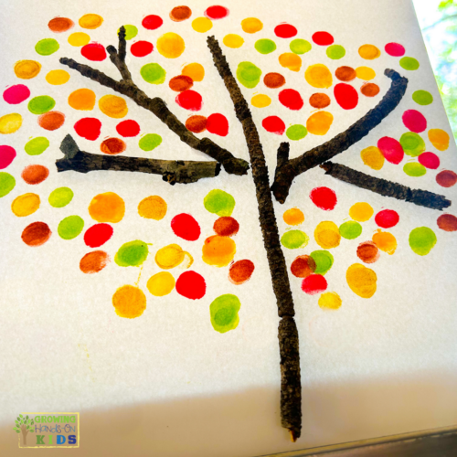 Develop Fine Motor Skills with a Fun Fall Fingerprint Tree Craft