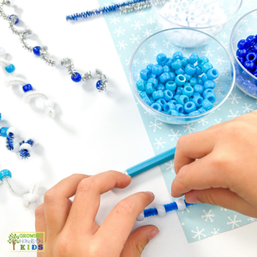 DIY Sparkly Pipe Cleaner Icicles: Winter Fine Motor Activity